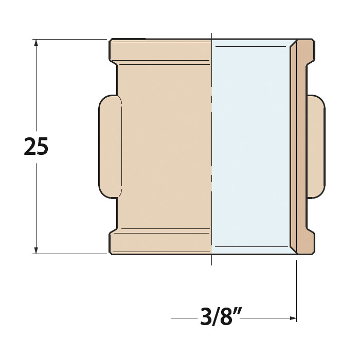 VÄLIKAPPALE 3/8" NAARAS/NAARAS, PRONSSI - Maritim