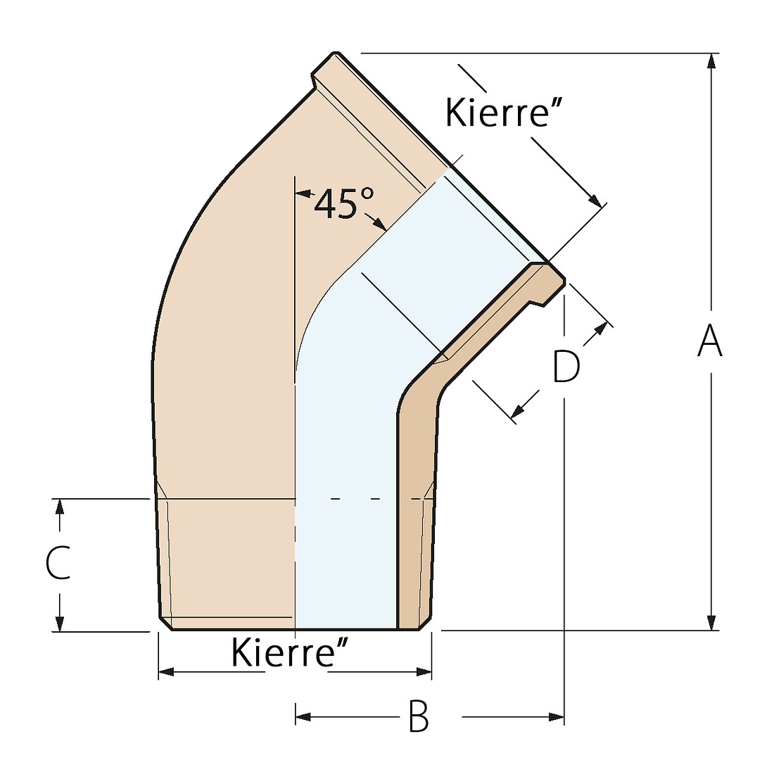 KULMAKAPPALE 45° R 1/2" MESSINKIÄ - Maritim